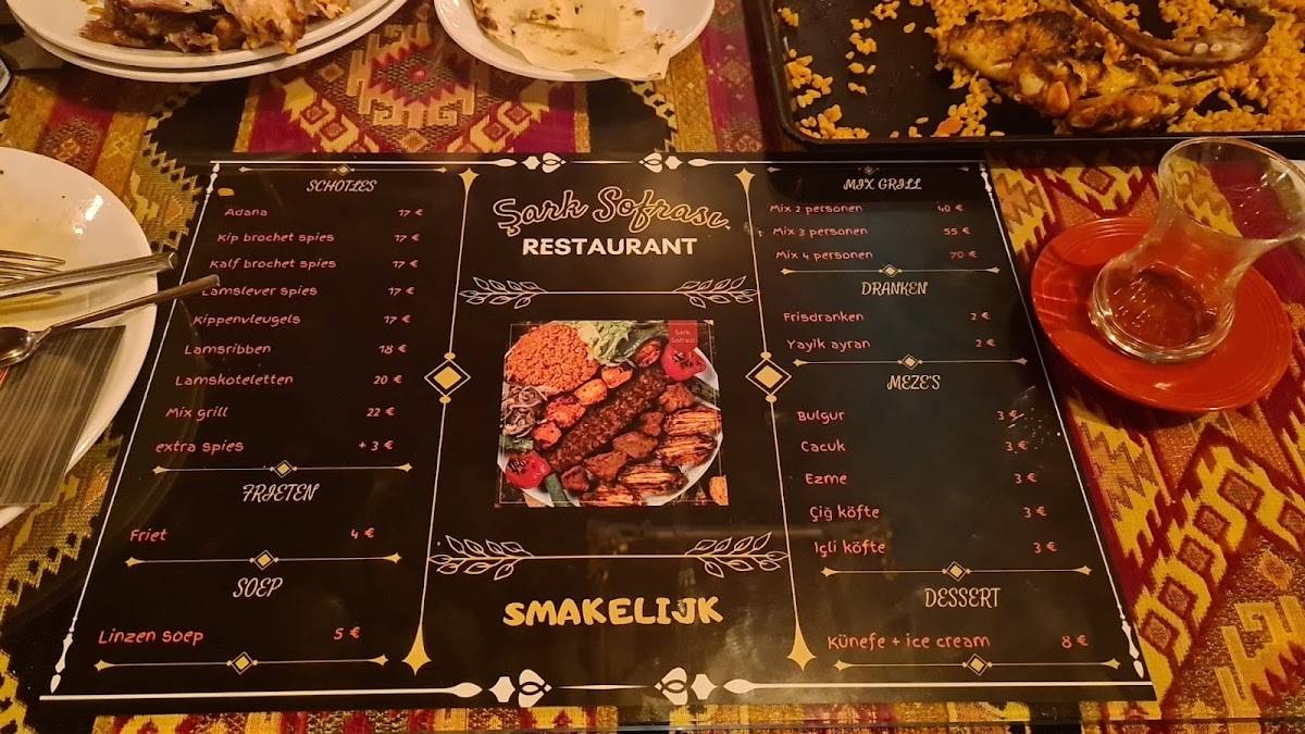 Menu at Sark Sofrasi, Ghent