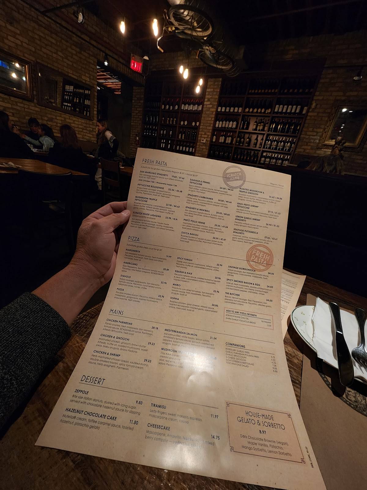 Menu at Scaddabush Italian Kitchen & Bar Vaughan, Toronto, 20 Colossus Dr