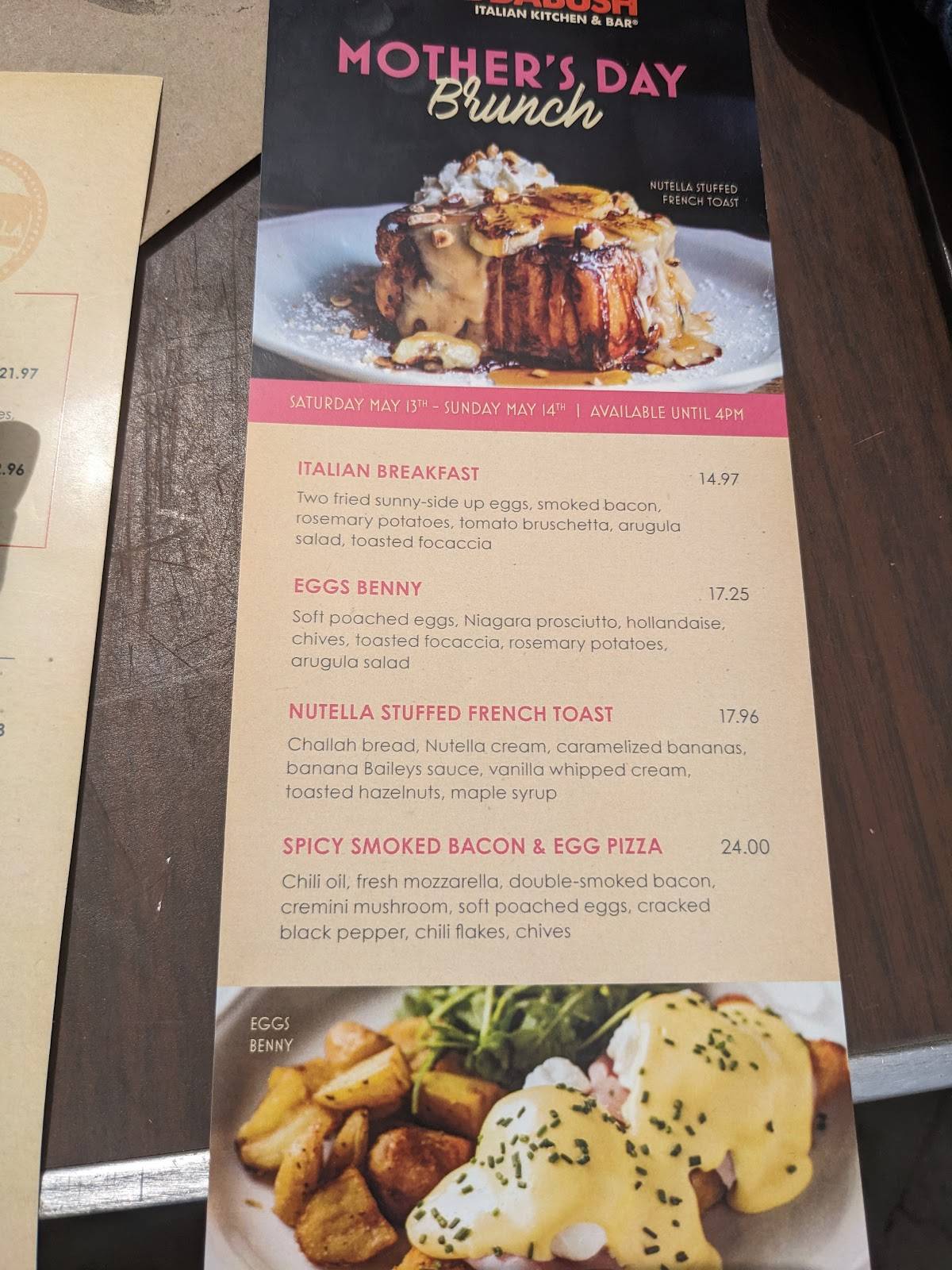 Menu at Scaddabush Italian Kitchen & Bar Vaughan, Toronto, 20 Colossus Dr