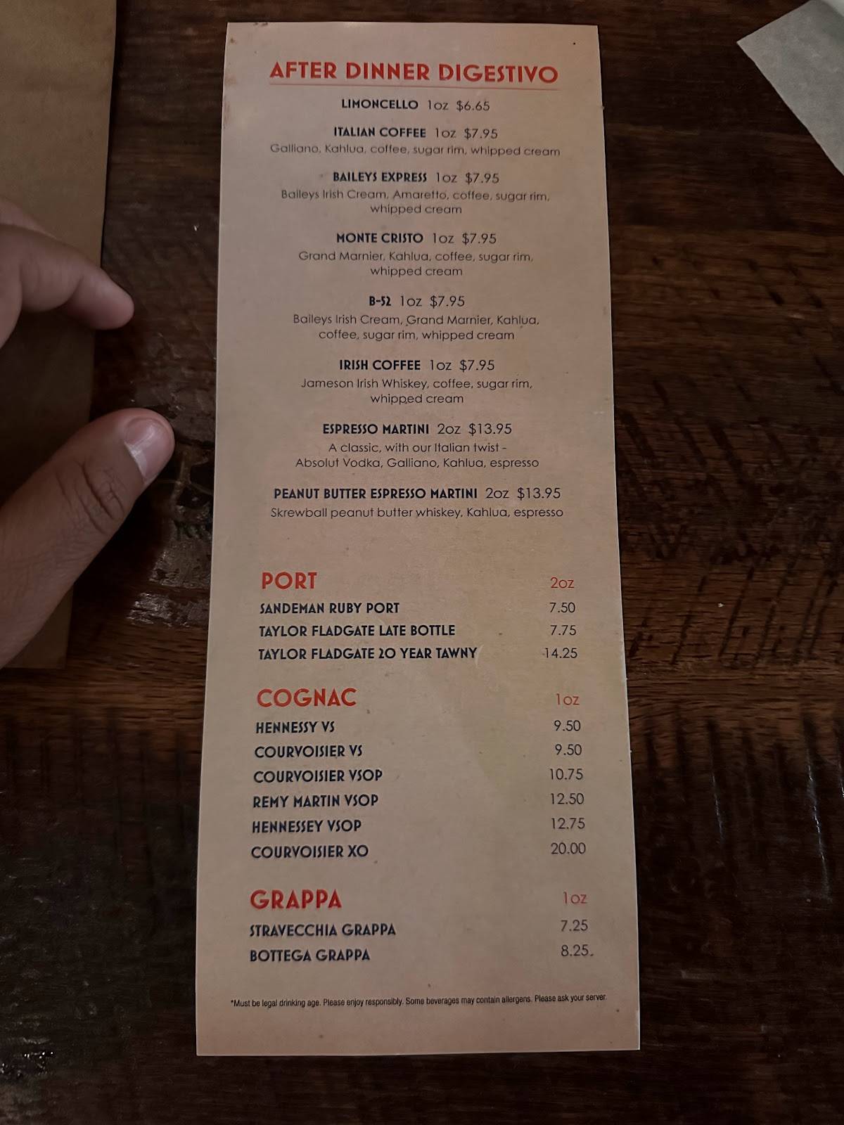Menu at Scaddabush Italian Kitchen & Bar Vaughan, Toronto, 20 Colossus Dr