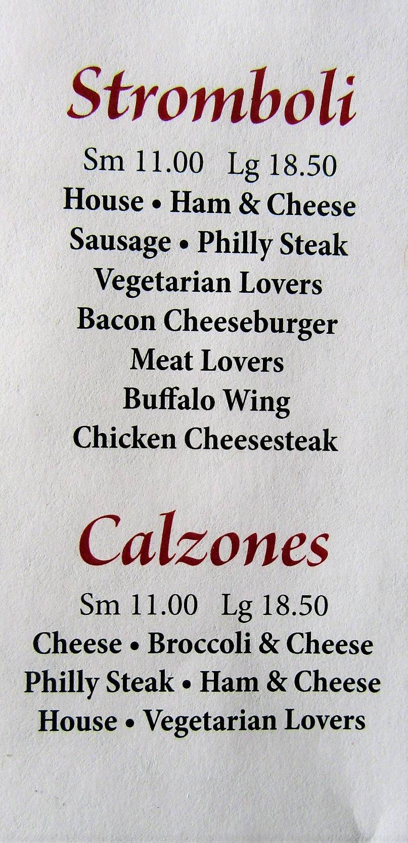 Menu at Scicchitano’s Pizzeria Berwick Pa, Berwick