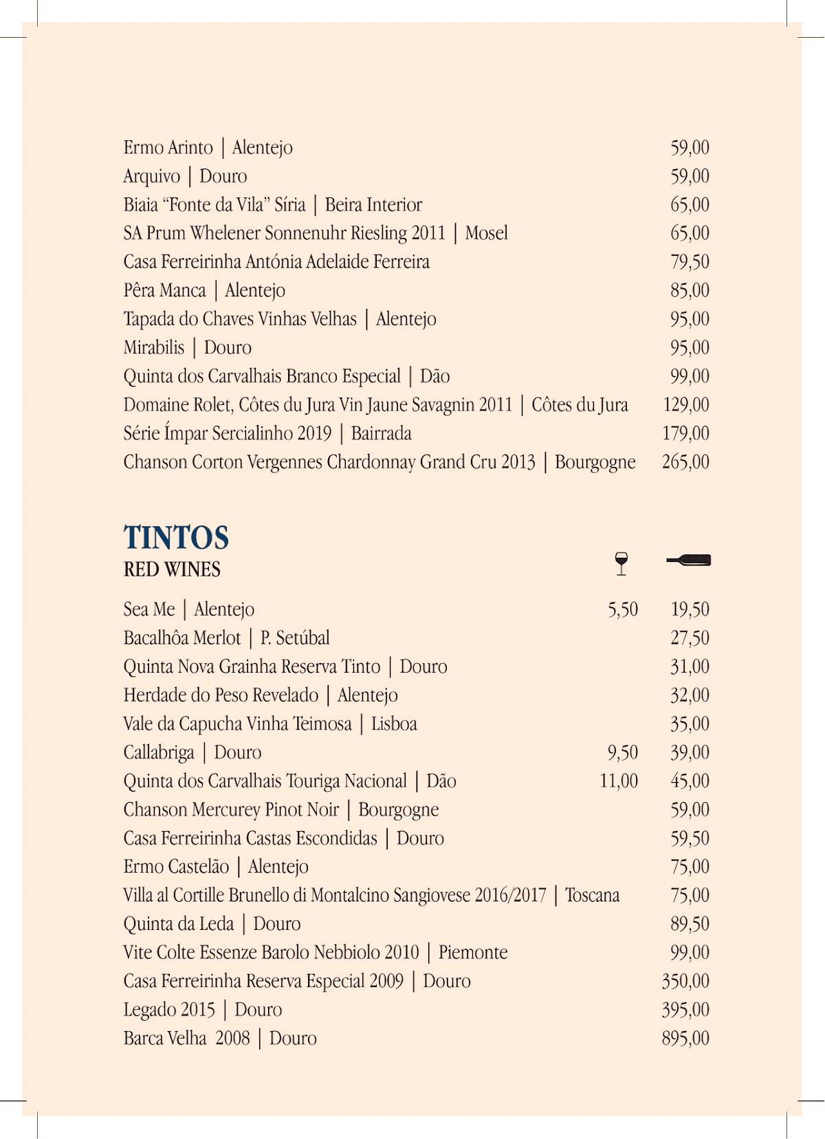 Menu at Sea Me Peixaria Moderna restaurant, Lisbon, Rua do Loreto 21