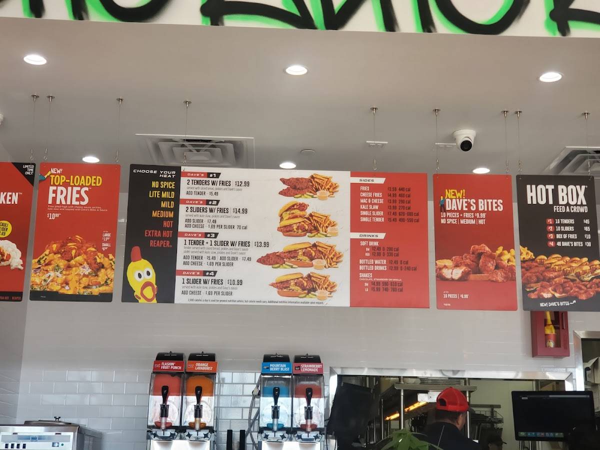 Menu at Dave's Hot Chicken restaurant, Secaucus