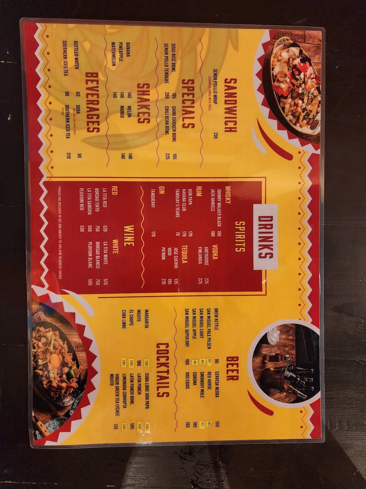 Menu at Señor Pollo - Banawe restaurant, Quezon City