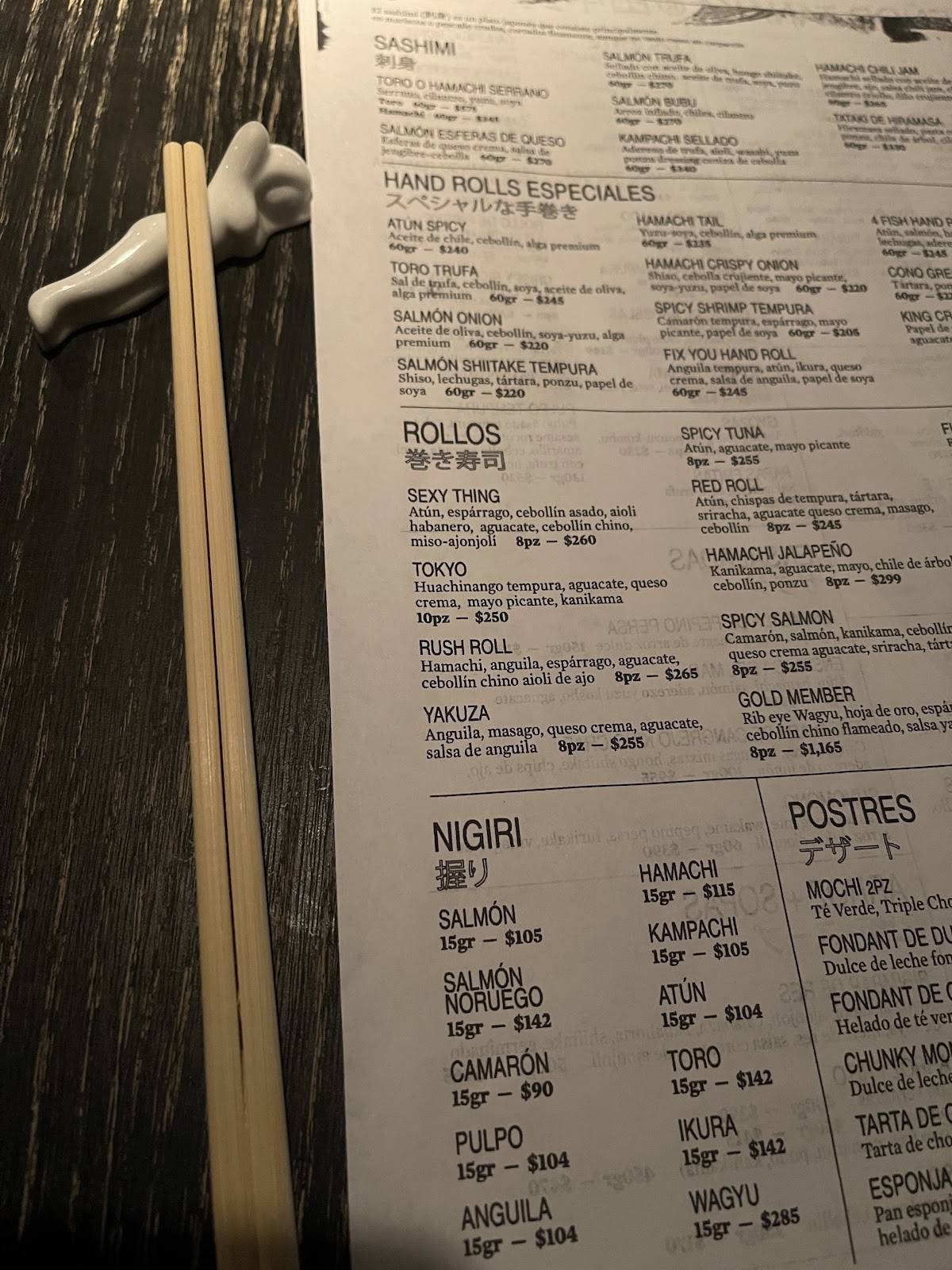 Carta del restaurante Señor Tanaka - Monterrey, Monterrey