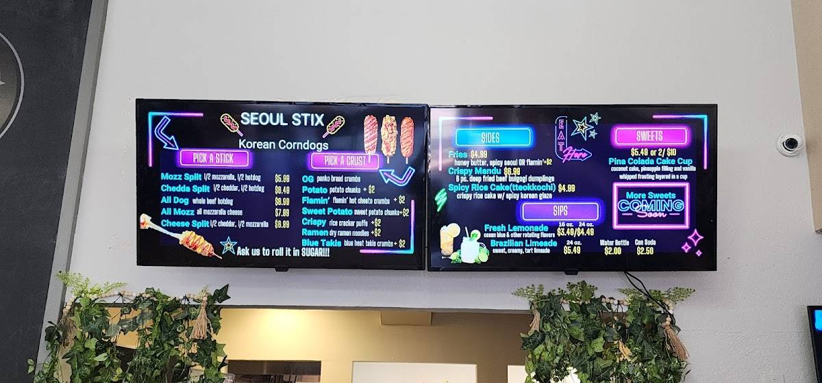 Menu at Seoul Stix Korean Corndogs restaurant, Medford