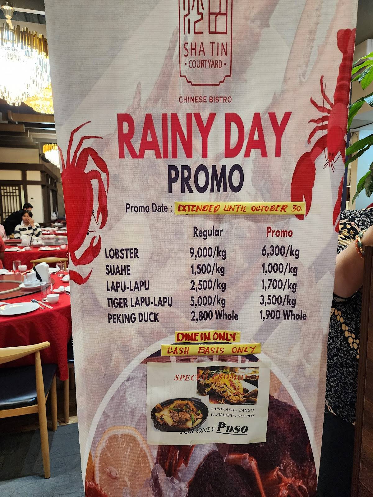 Menu at Sha Tin Courtyard restaurant, Quezon City