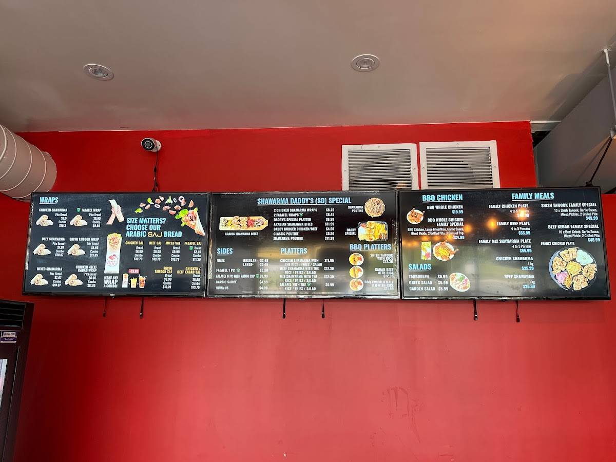 Menu at Shawarma Daddy & Charcoal BBQ, Toronto