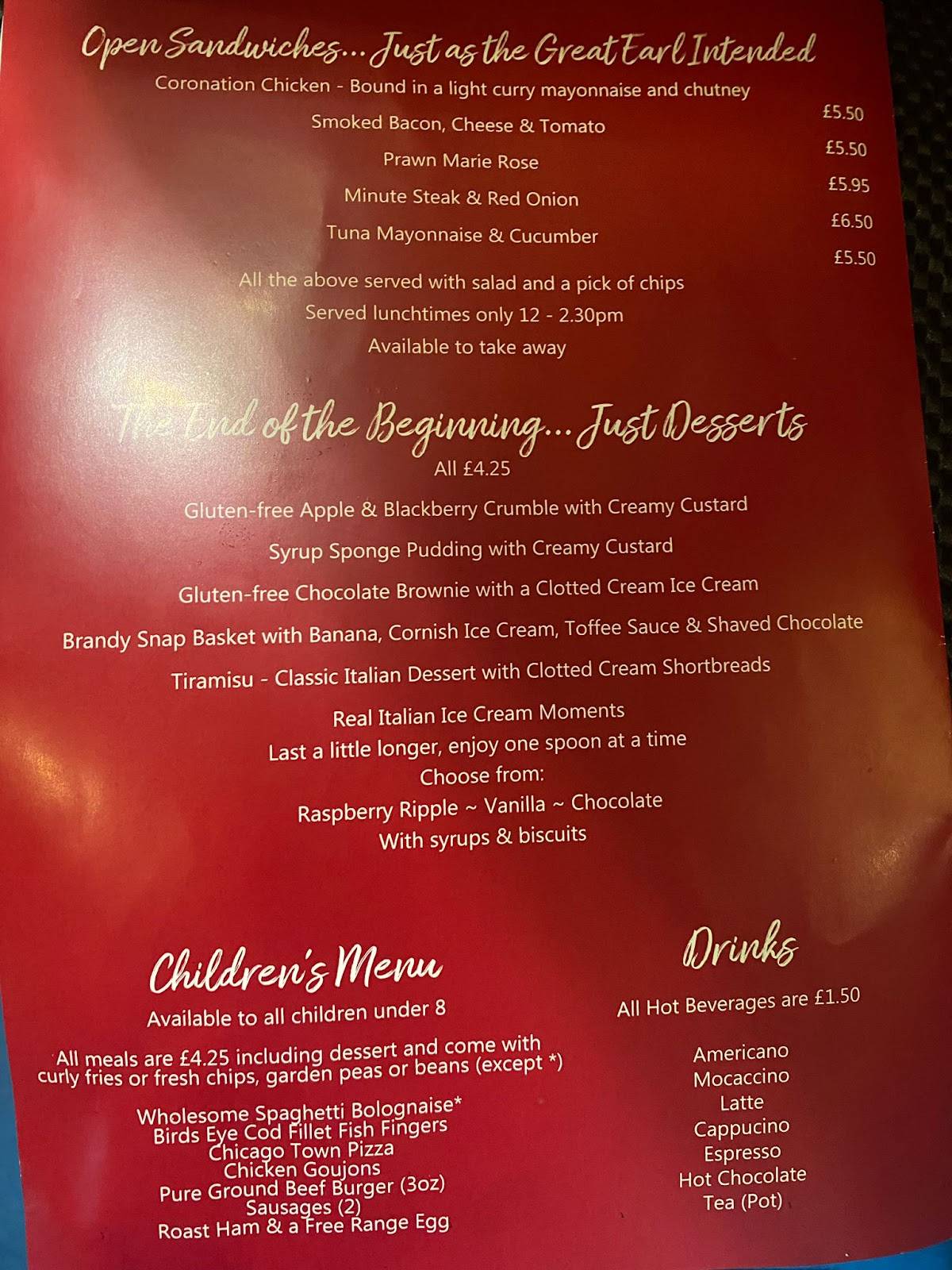 Menu at The White Swan pub & bar, Sheffield, White Swan