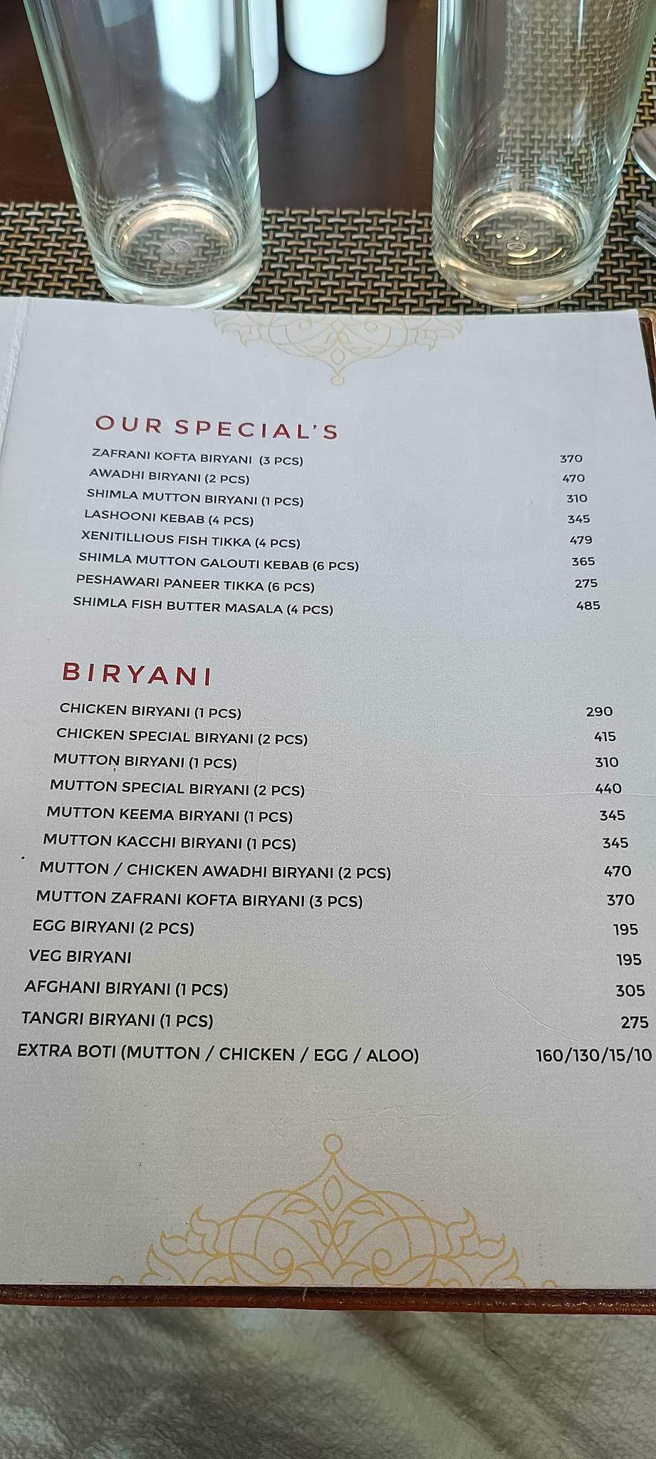 Menu at Shimla Biryani Chinar Park, Kolkata