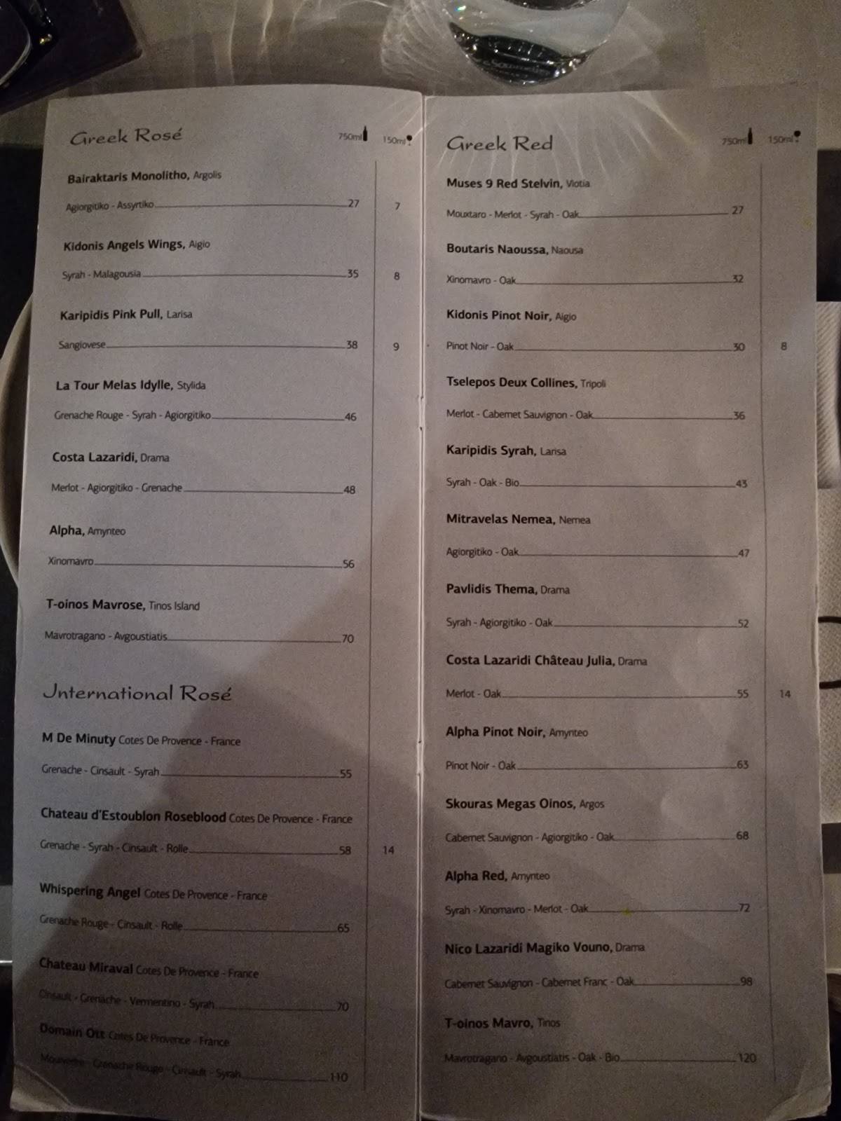 Menu at Sigi Ikthios, Naousa, Limanaki Naousa