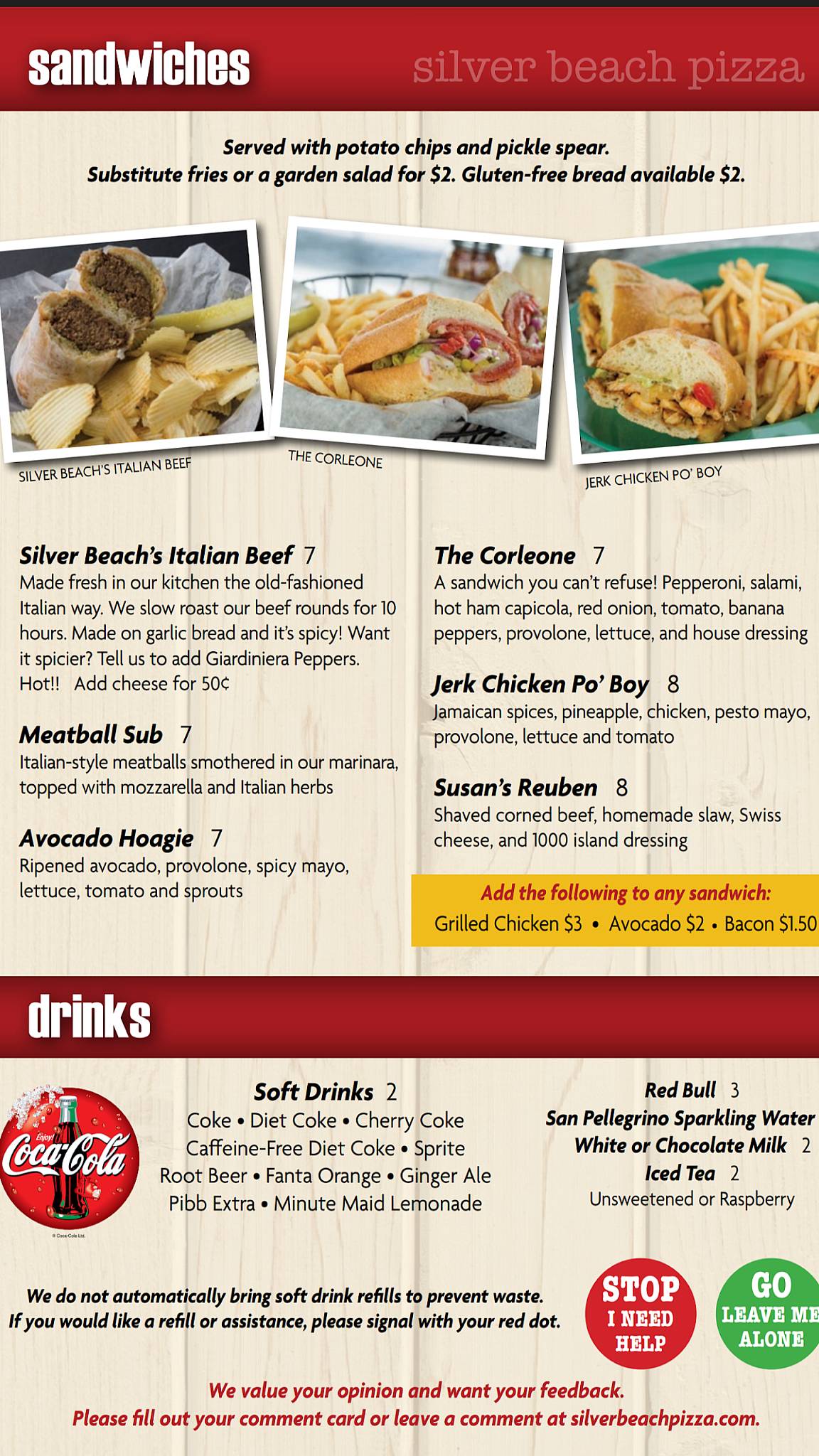 Menu at Silver Beach Pizza pizzeria, Saint Joseph, 410 Vine St