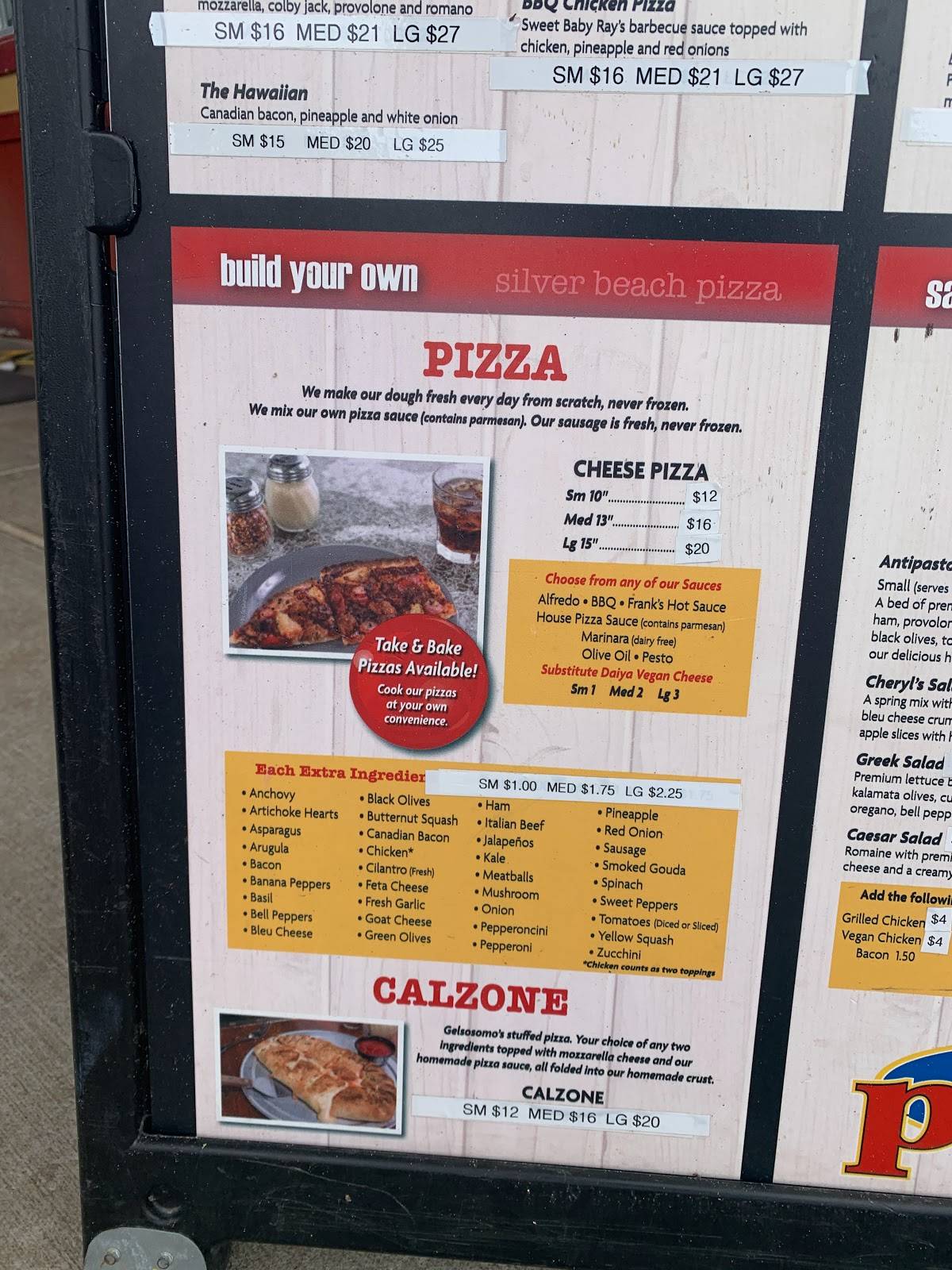 Menu at Silver Beach Pizza pizzeria, Saint Joseph, 410 Vine St