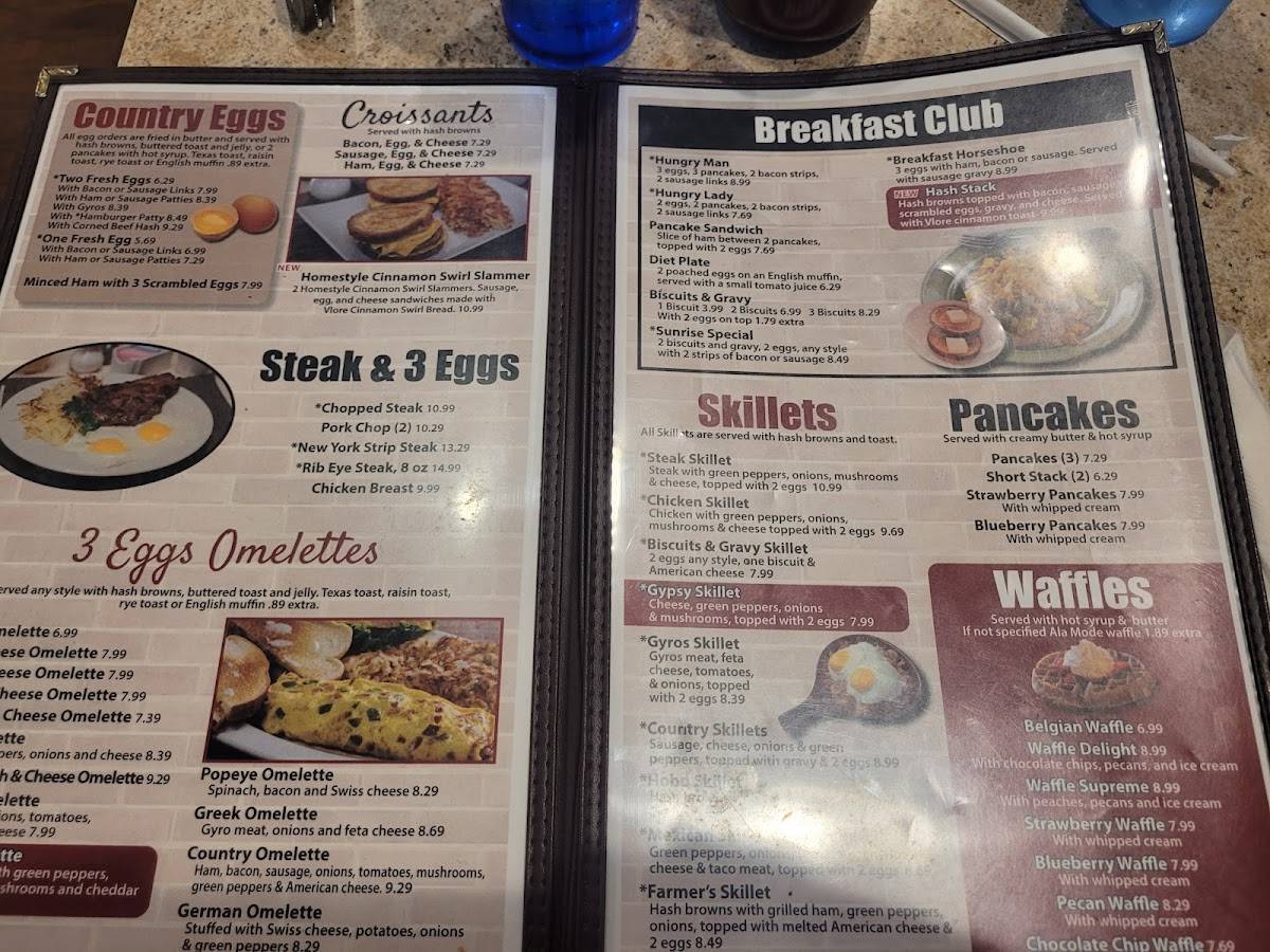 Menu at Silver Dollar restaurant, Eldon, 20 Acorn Dr