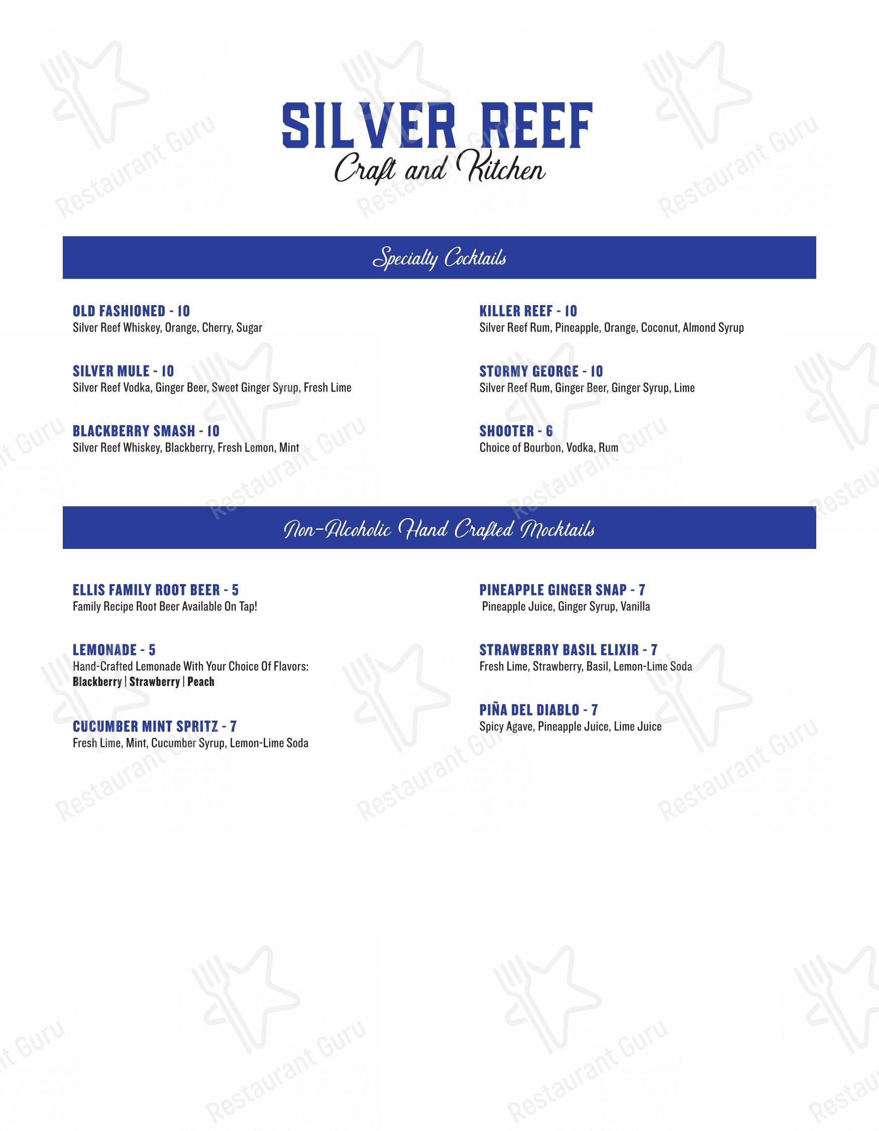Menu at Silver Reef Brewing Craft & Kitchen, St. George