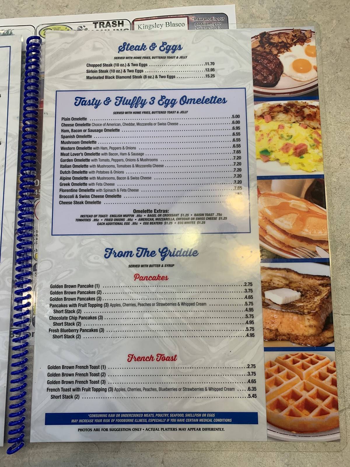 Menu at Silver Spring Diner restaurant, Mechanicsburg