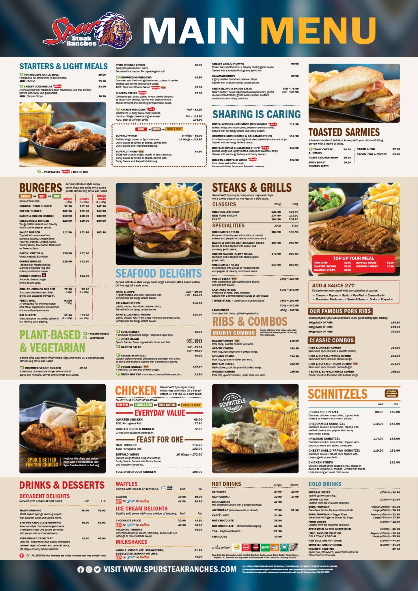 Menu at Silverado Spur restaurant, Vanderbijlpark