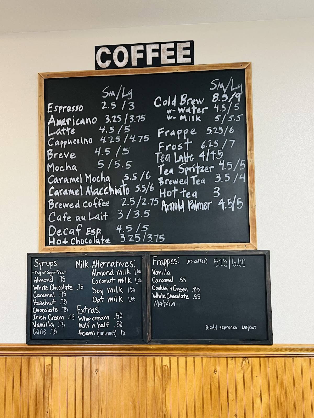 Menu at Simple Bean, Cut Off