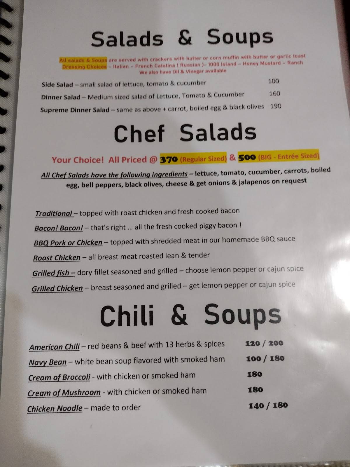 Menu at Sit-n-Bull pub & bar, Olongapo, 58 RH 5 National Hwy