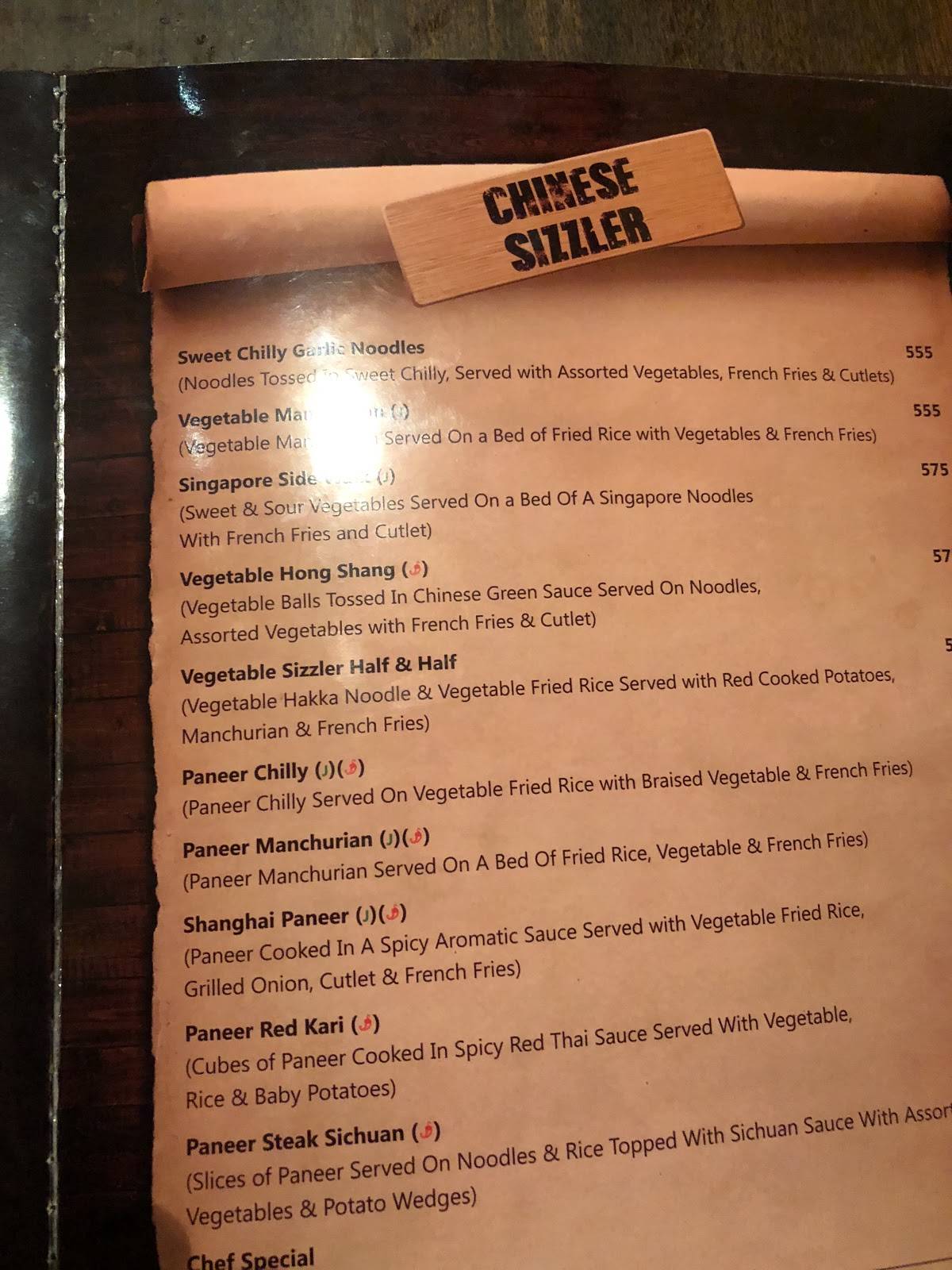 Menu at Sizzling Salsa, Dumas, Rajhans Belliza (B