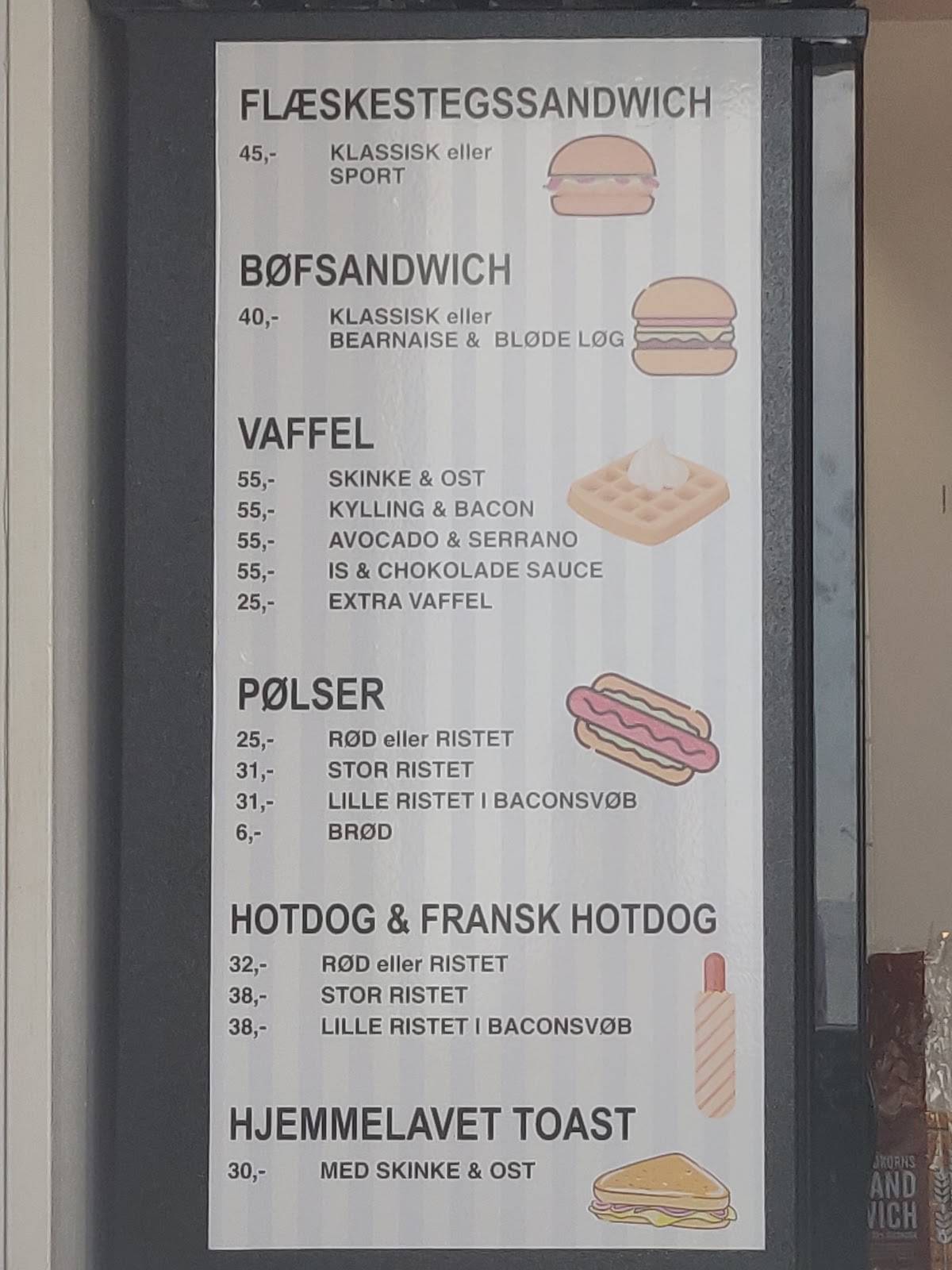 Menu at Skodsborg Strandkiosk restaurant, Skodsborg