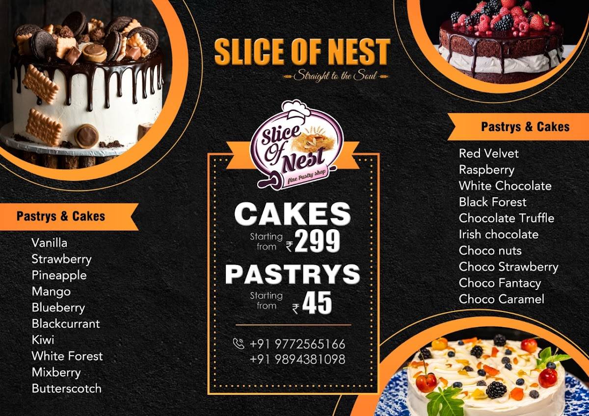 Menu at Slice of Nest, Chennai