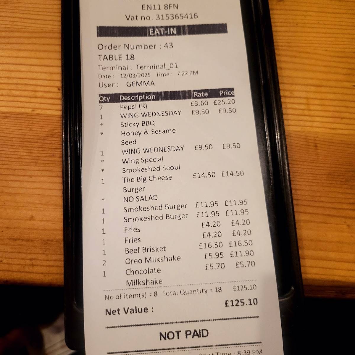 Menu at Smokeshed Bar and Grill Hoddesdon, Hoddesdon
