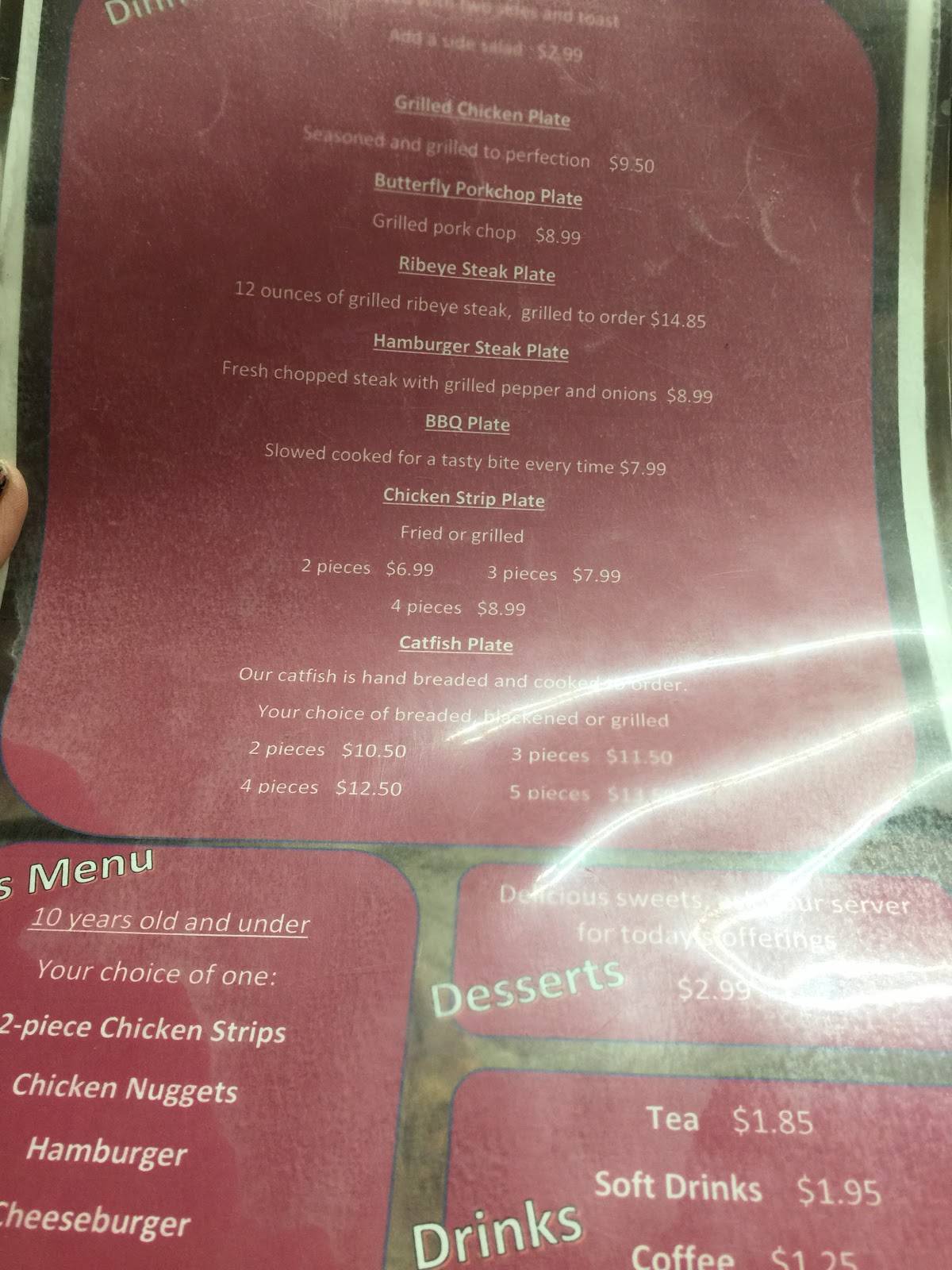 Menu at Smokey D's Family Restaurant, La Center, 127 E Kentucky Dr