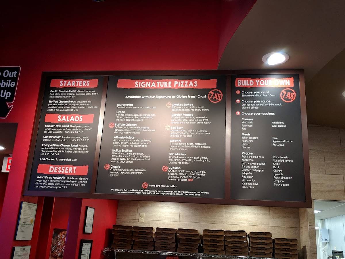 Menu at Smokin' Oak Wood-Fired Pizza pizzeria, Ames