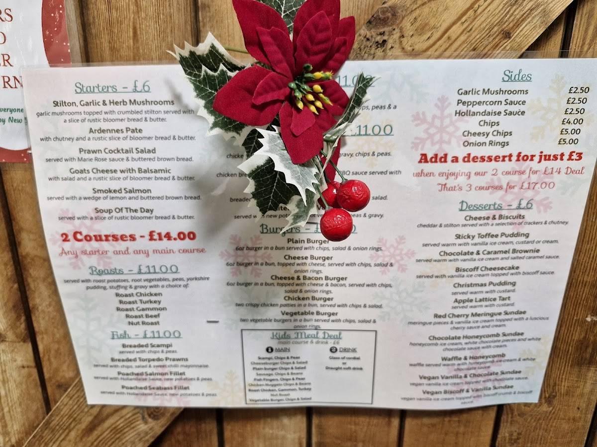 Menu at Smugglers Restaurant, Pevensey