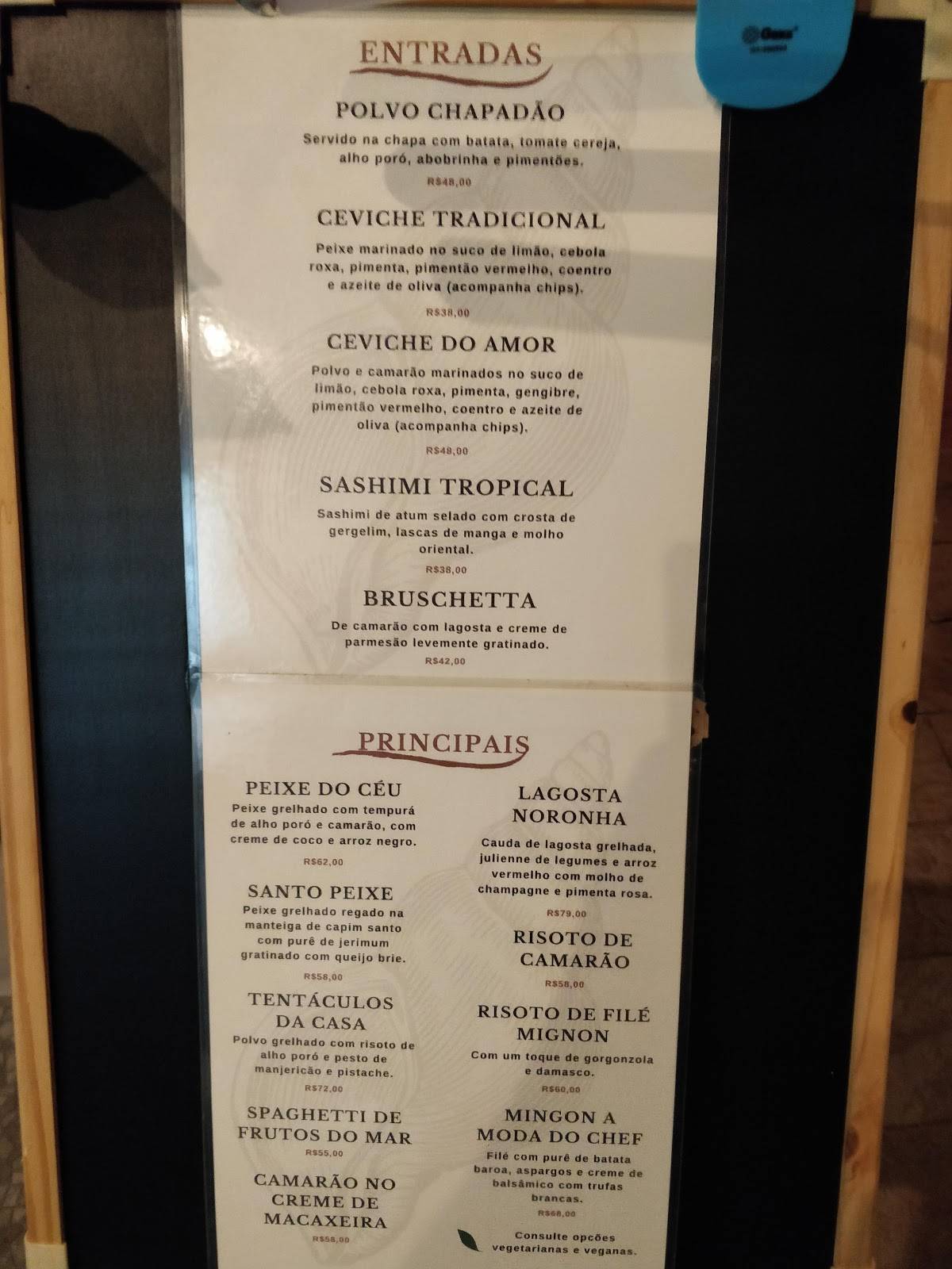 Menu em Sofi Bistrô restaurante, Pipa