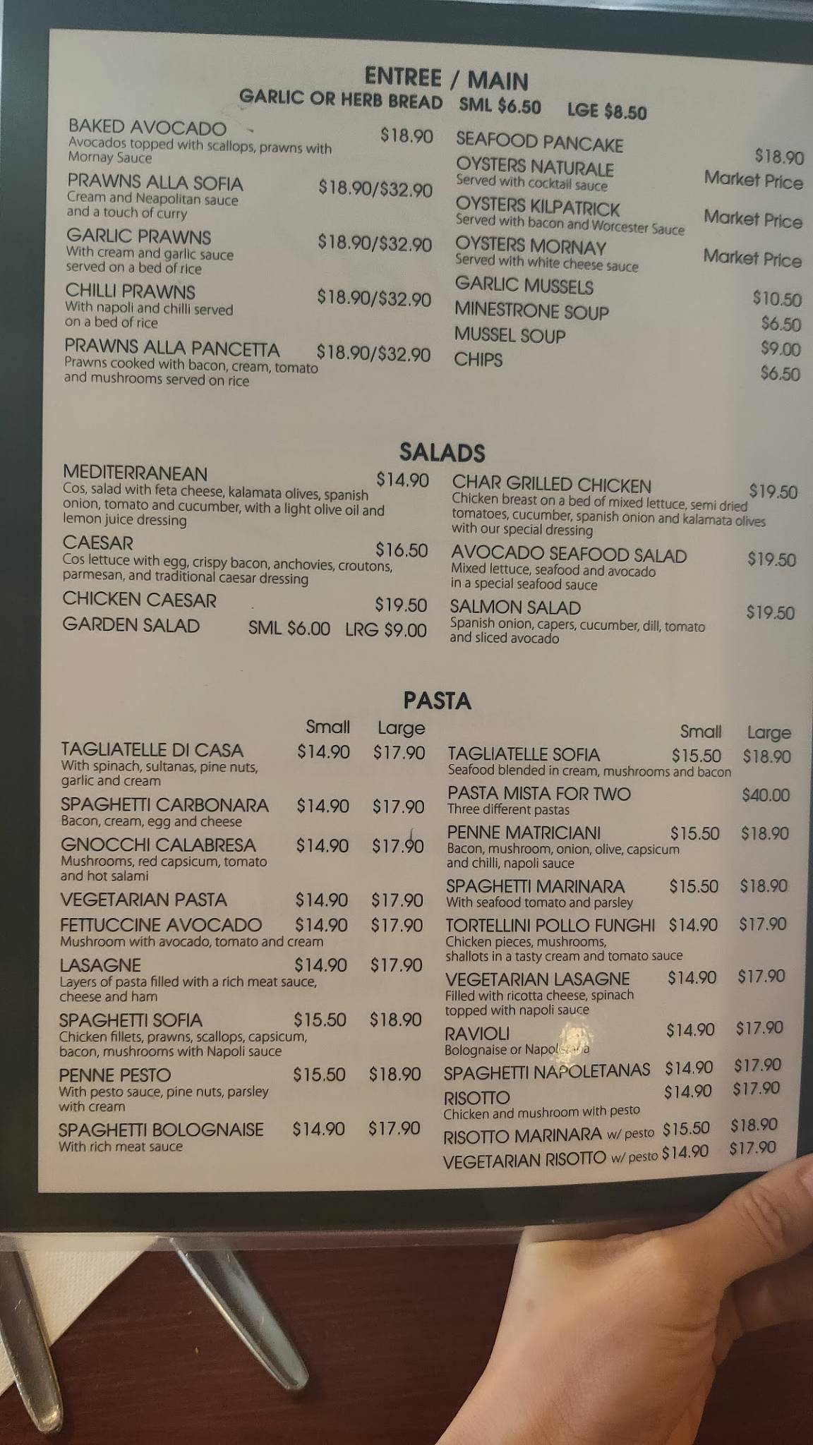 Menu at Sofia Camberwell fast food, Camberwell