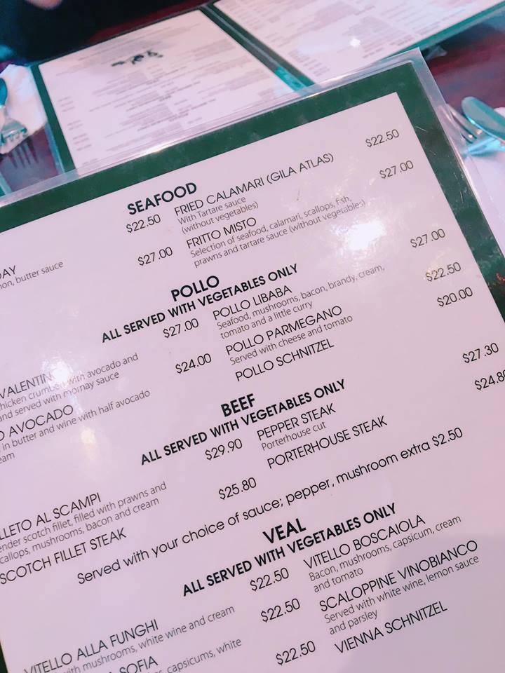 Menu at Sofia Camberwell fast food, Camberwell