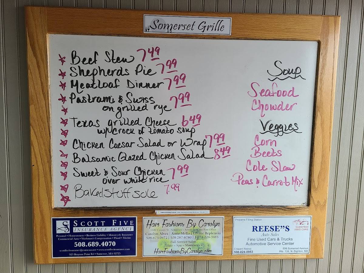 Menu at Somerset Grille restaurant, Somerset