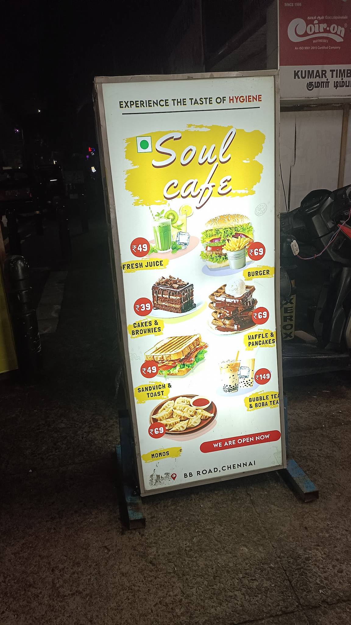 Menu at Soul cafe (Veg), Chennai