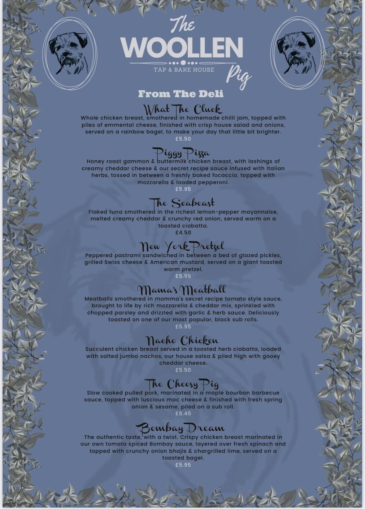 Menu at The Woollen Pig, Birkdale pub & bar, Southport