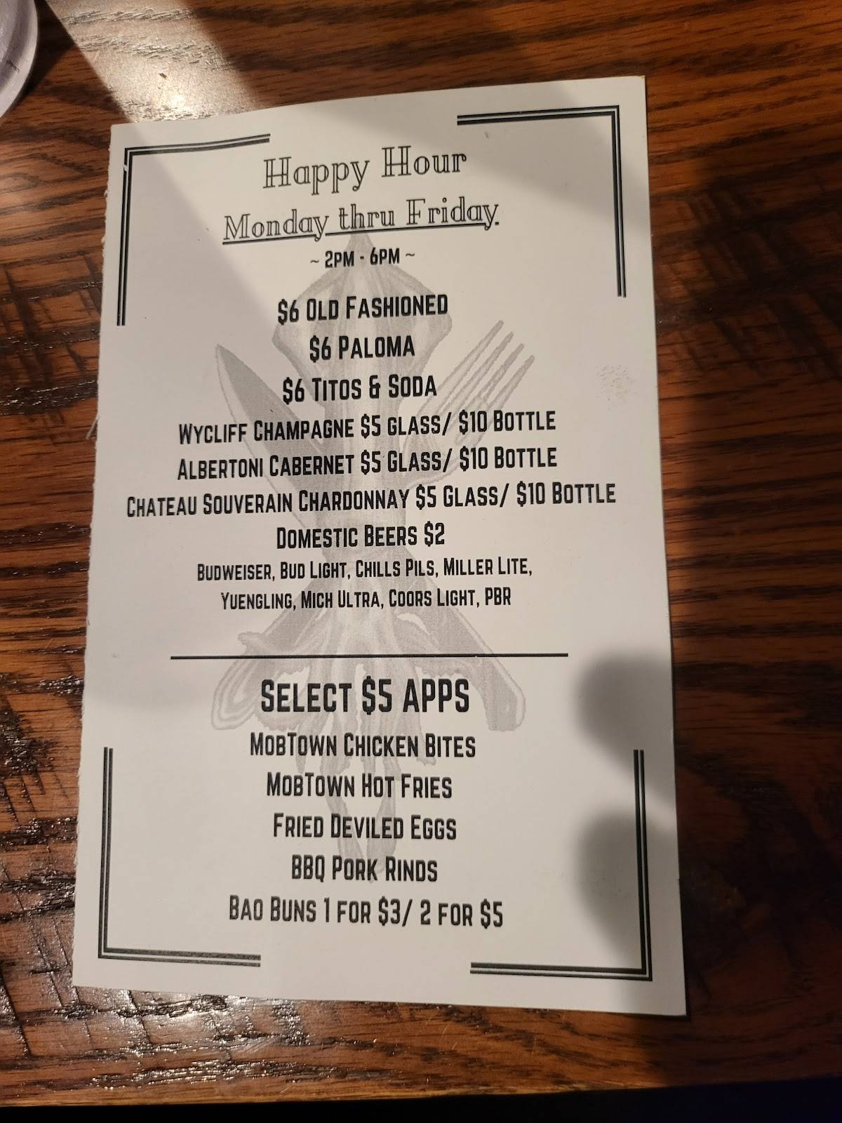 Menu at Squid Ink Eclectic Eats and Drinks cafe, Mobile