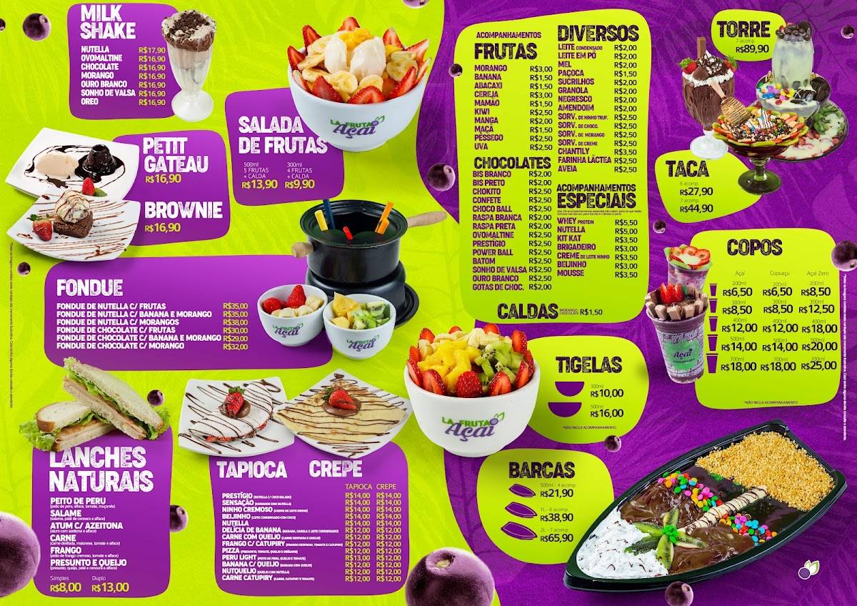 Menu em Sr. Açaí - Açaí em Taguatinga restaurante, Brasília, St ...