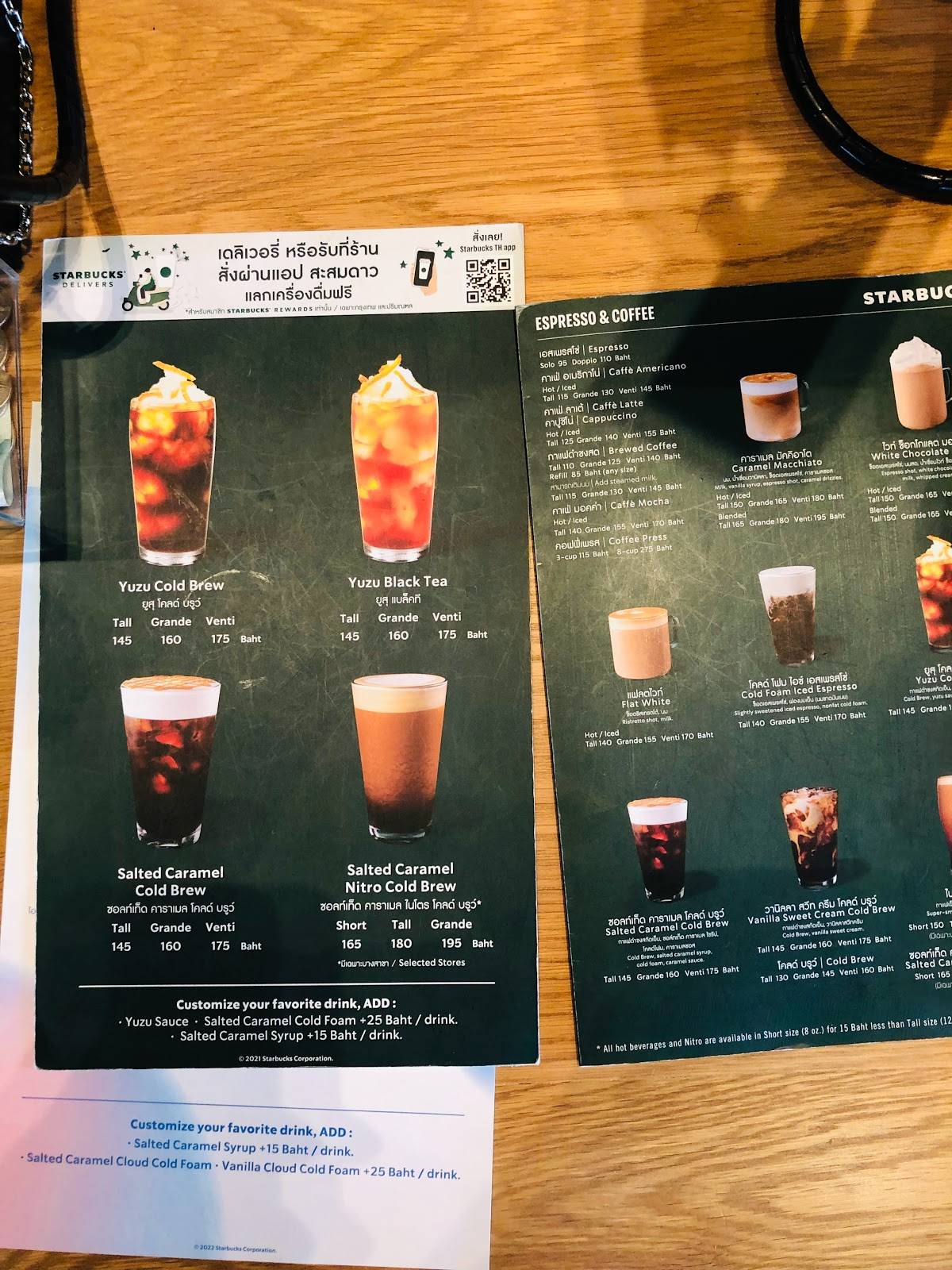 Carta de Starbucks - Design Village, Bangkok