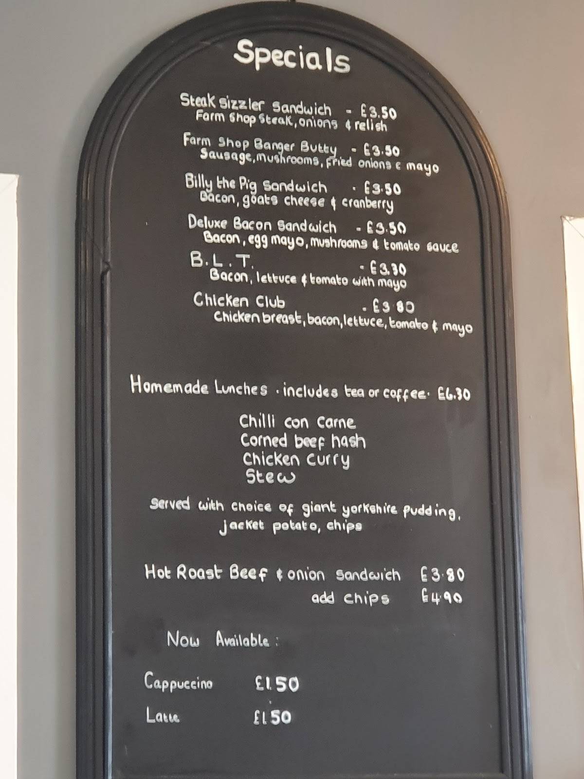 Menu at Station Cafe, Brighouse