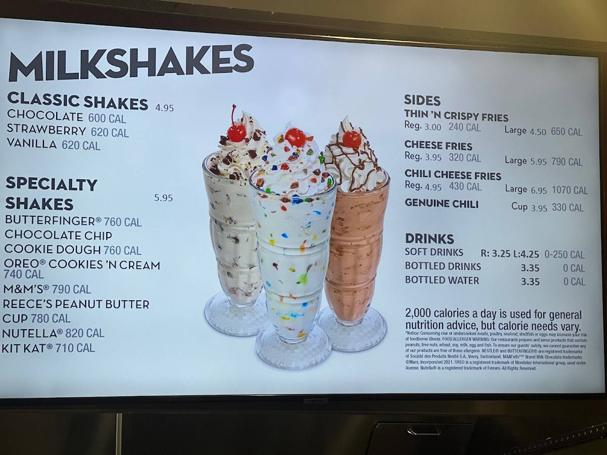Menu at Steak 'n Shake steakhouse, Houston, N Terminal Rd