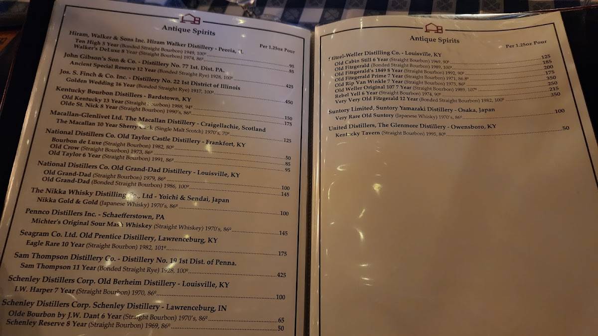Menu at Angus Barn, Raleigh, Glenwood Ave
