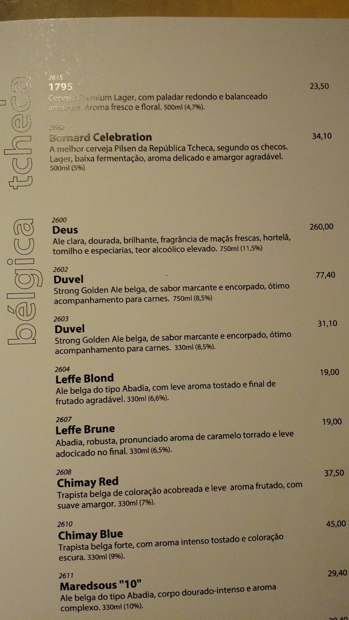 Menu em Barbacoa Itaim, São Paulo, Doutor Renato Paes de Barros