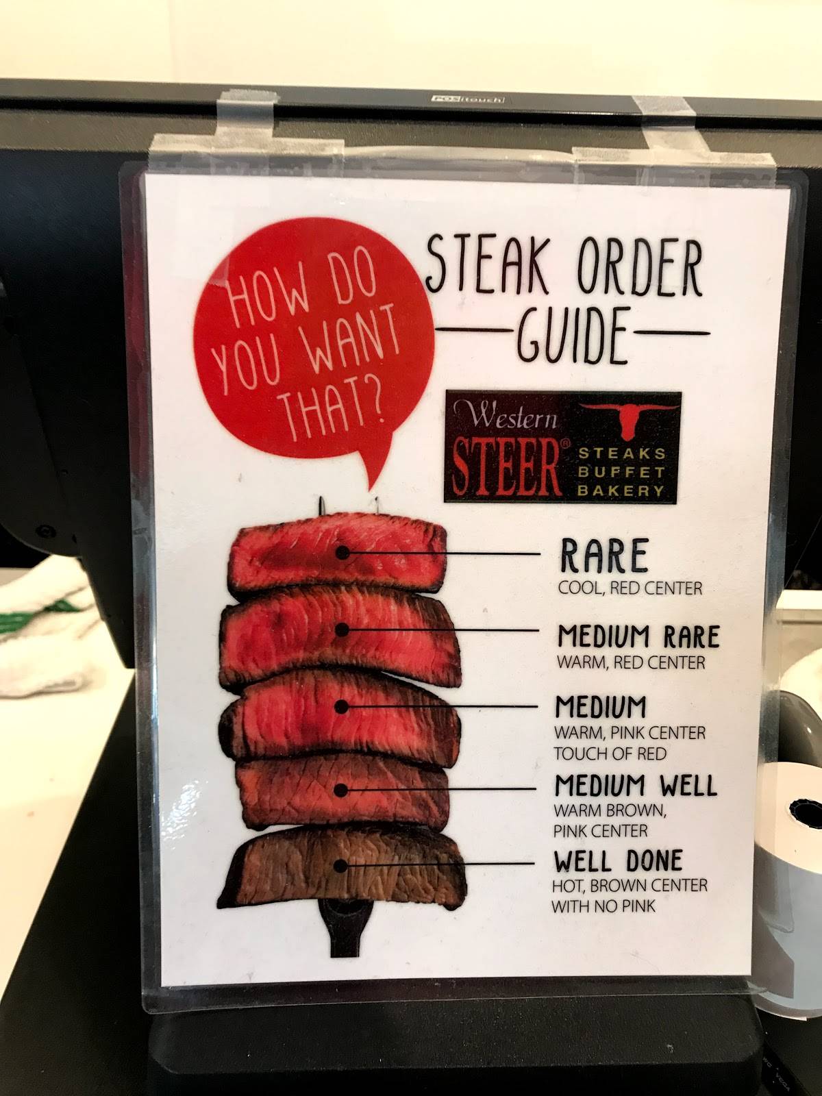 Menu at Western Steer steakhouse, Newton