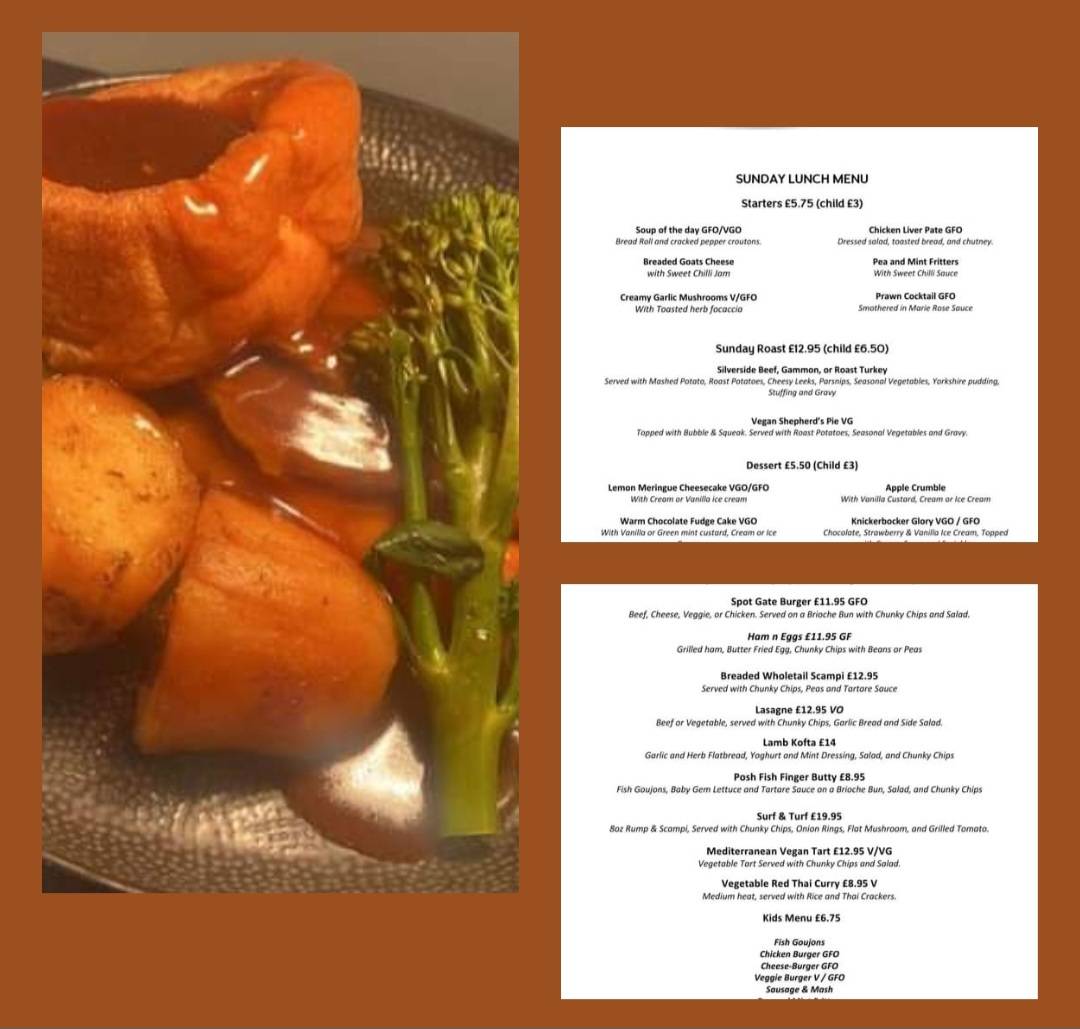 Menu at The Spotgate Inn pub & bar, Stone Rural