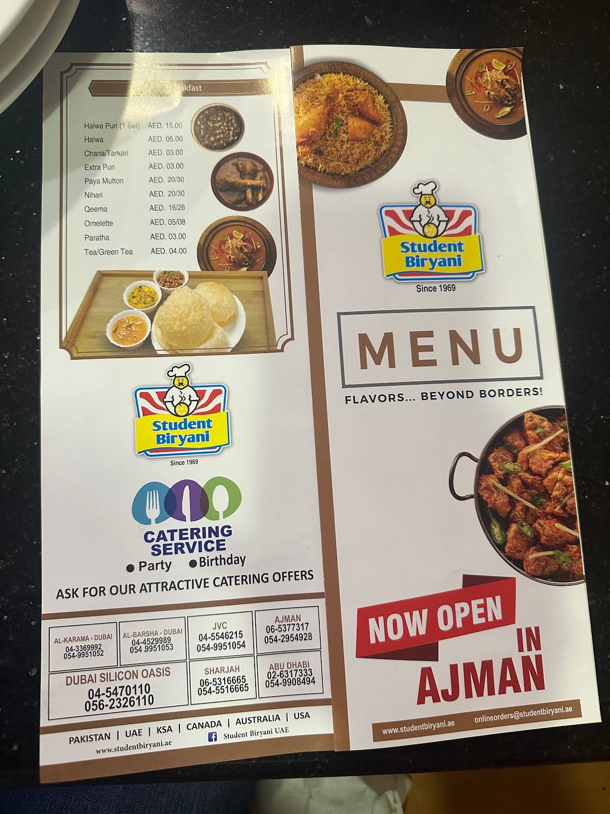 Carta del restaurante Student Biryani - Karama, Dubai, Abdullah - Al ...