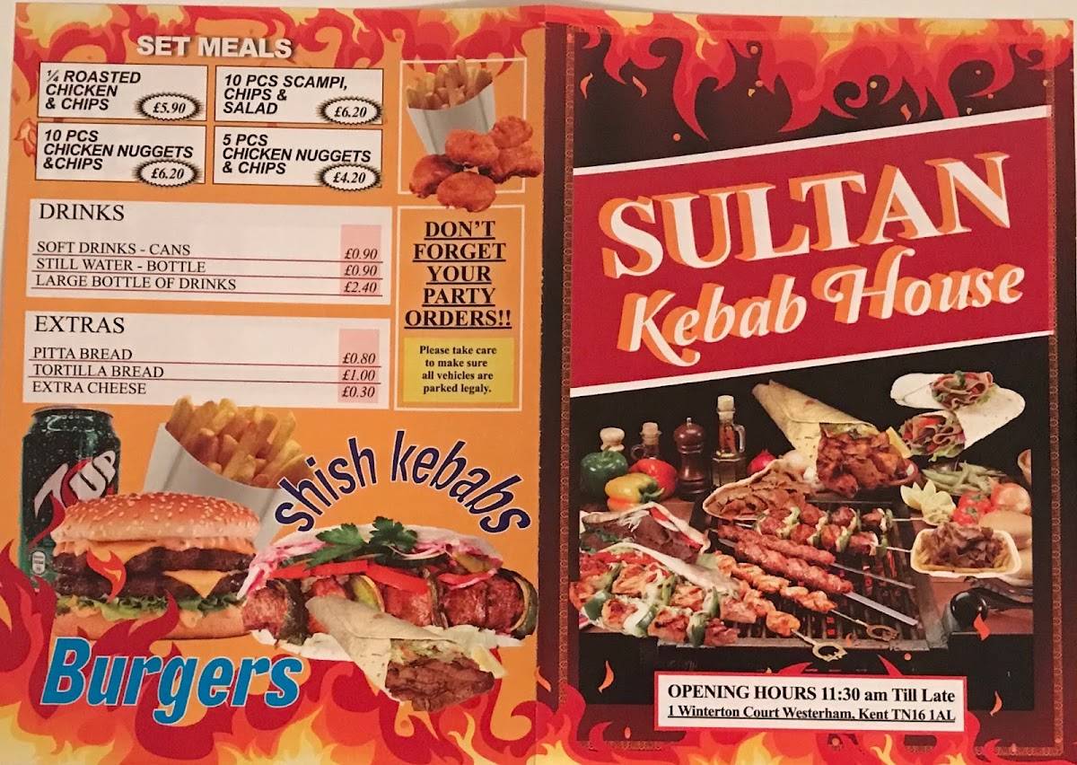 Menu at Sultan Kebab House fast food, Westerham