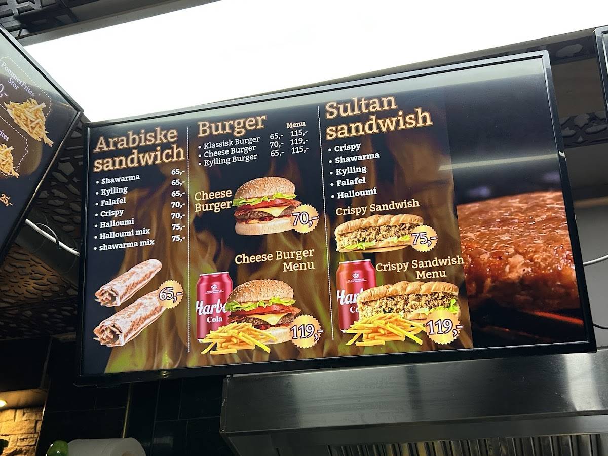 Speisekarte von Sultan Shawarma fast Food, Kopenhagen, Nørrebrogade 72A
