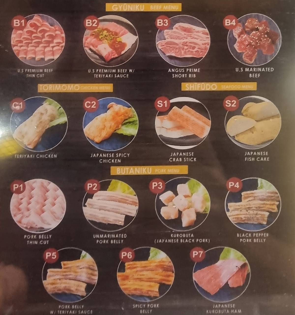 Menu at Sumo Niku - SM City Cebu restaurant, Cebu City