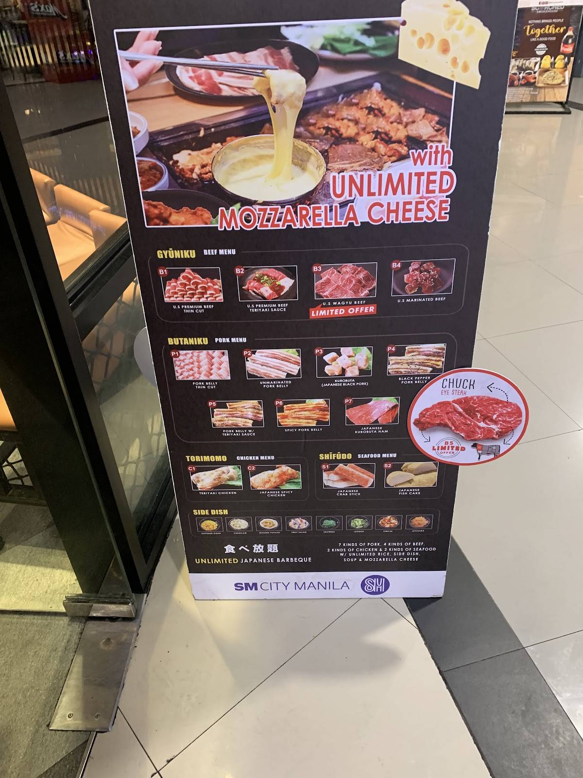 Menu at Sumo Niku SM Manila restaurant, Manila